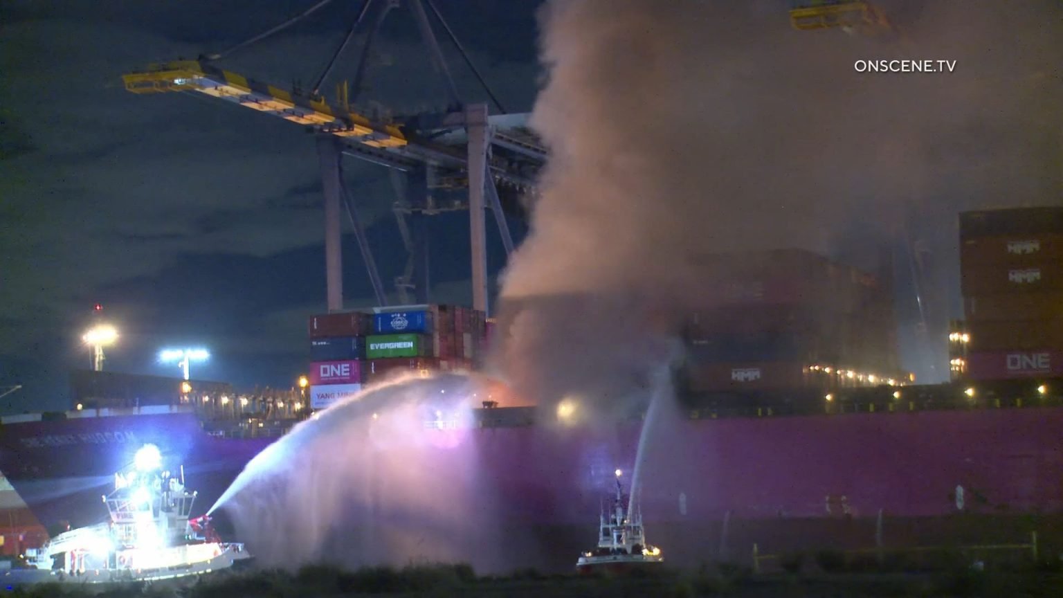 Electrical Fire on Container Ship in San Pedro Contained - MyNewsLA.com